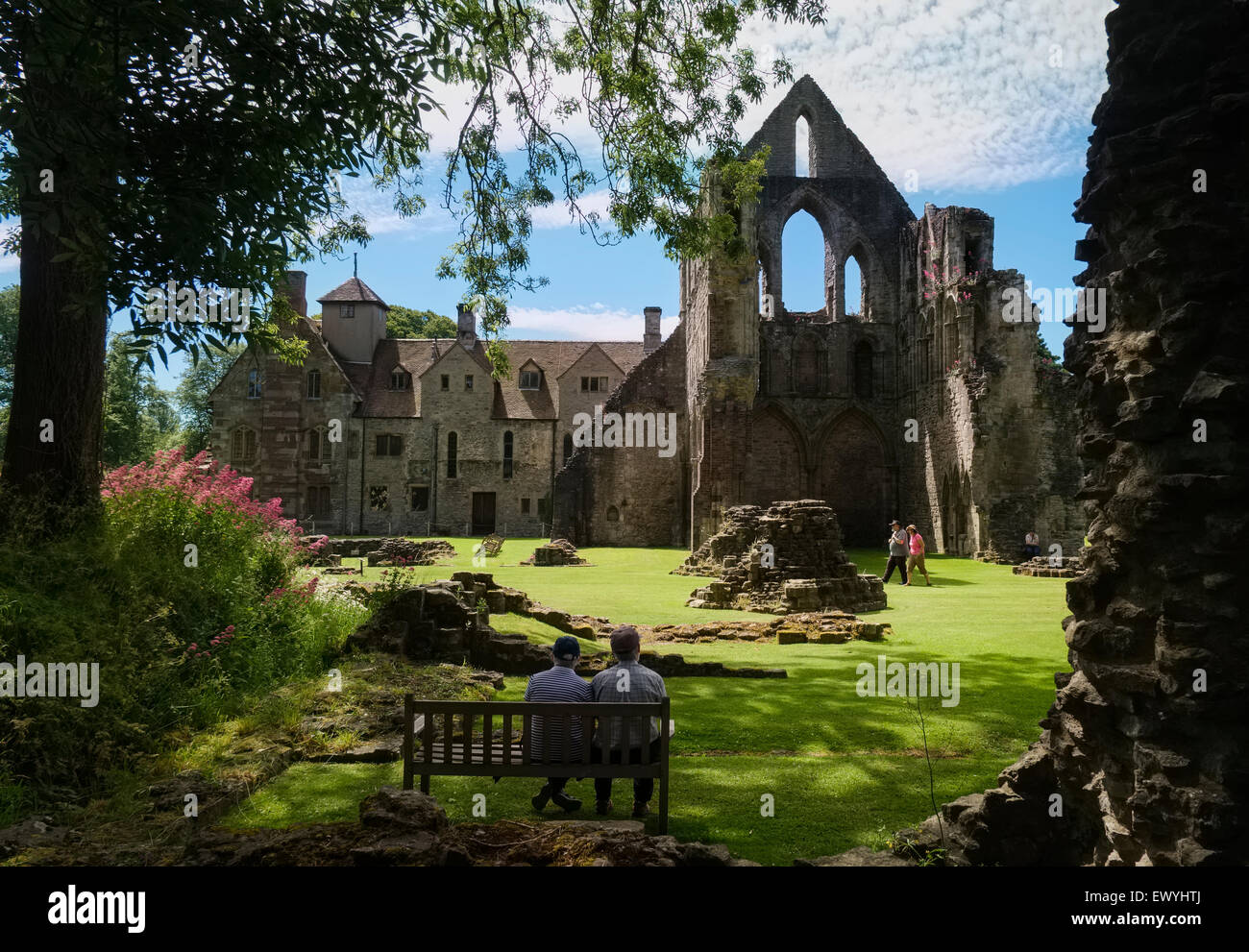 The ruins of Wenlock Priory at Much Wenlock, Shropshire, England under ...