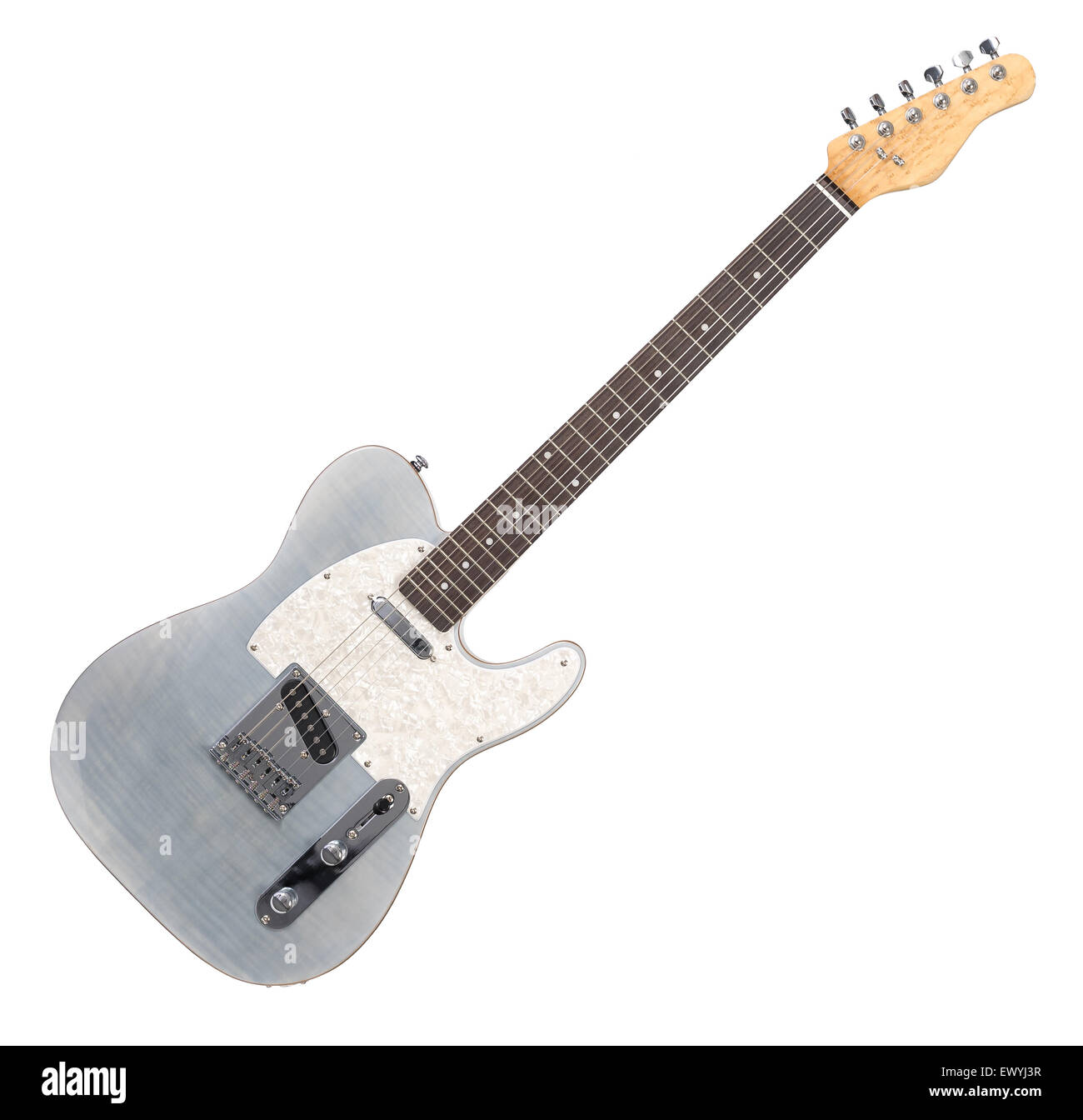 Grey Electric Guitar Isolated on White Background Stock Photo - Alamy