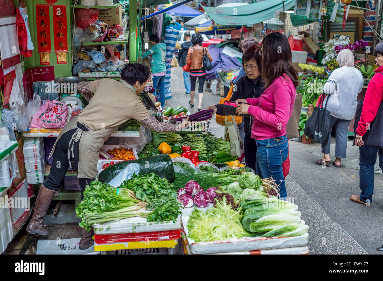 Graham Street Market, Central, Hong-Kong Stock Photo - Alamy