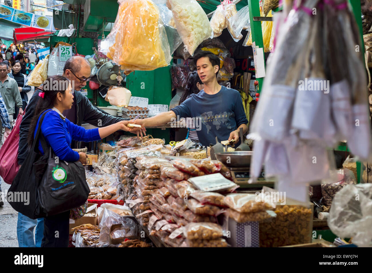 Graham Street Market, Central, Hong-Kong Stock Photo - Alamy
