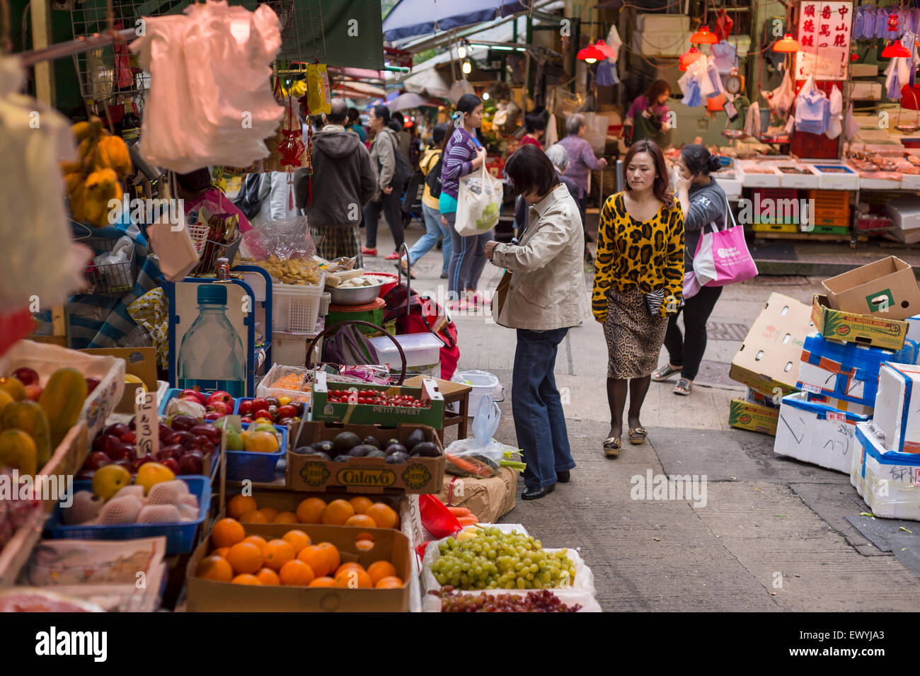 Graham Street Market, Central, Hong-Kong Stock Photo - Alamy