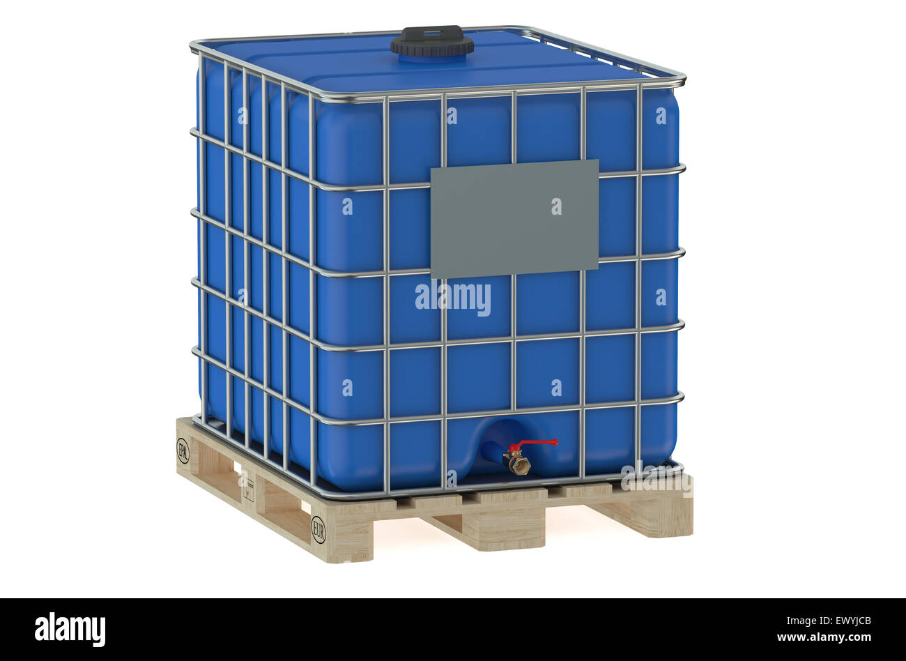 blue water tank isolated on white background Stock Photo - Alamy