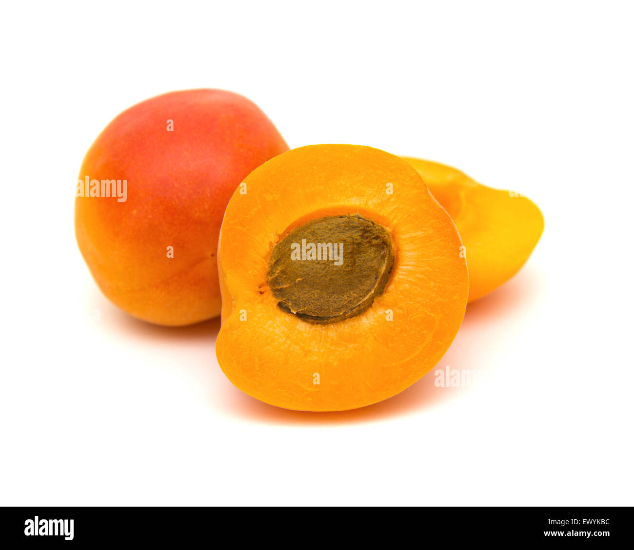 soft ripe apricots isolated on white background Stock Photo - Alamy