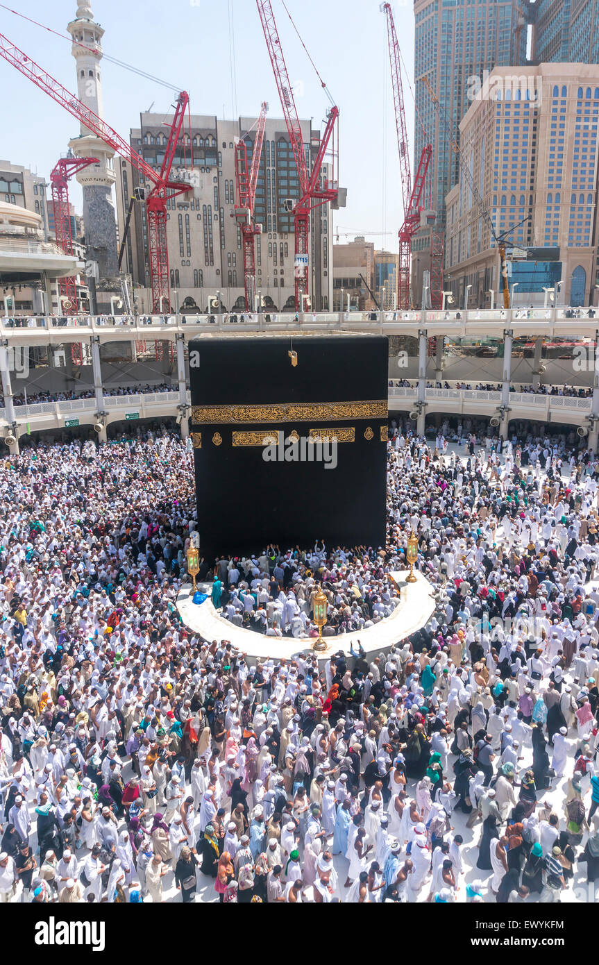 MECCA, SAUDI ARABIA- MAR 14, 2015 : kaaba and the kiswah (cloth that ...