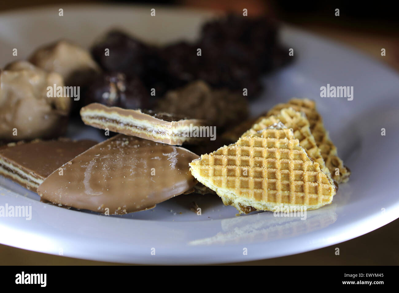 Cakes, including stroopwafels (syrup waffles), in Gouda, the ...