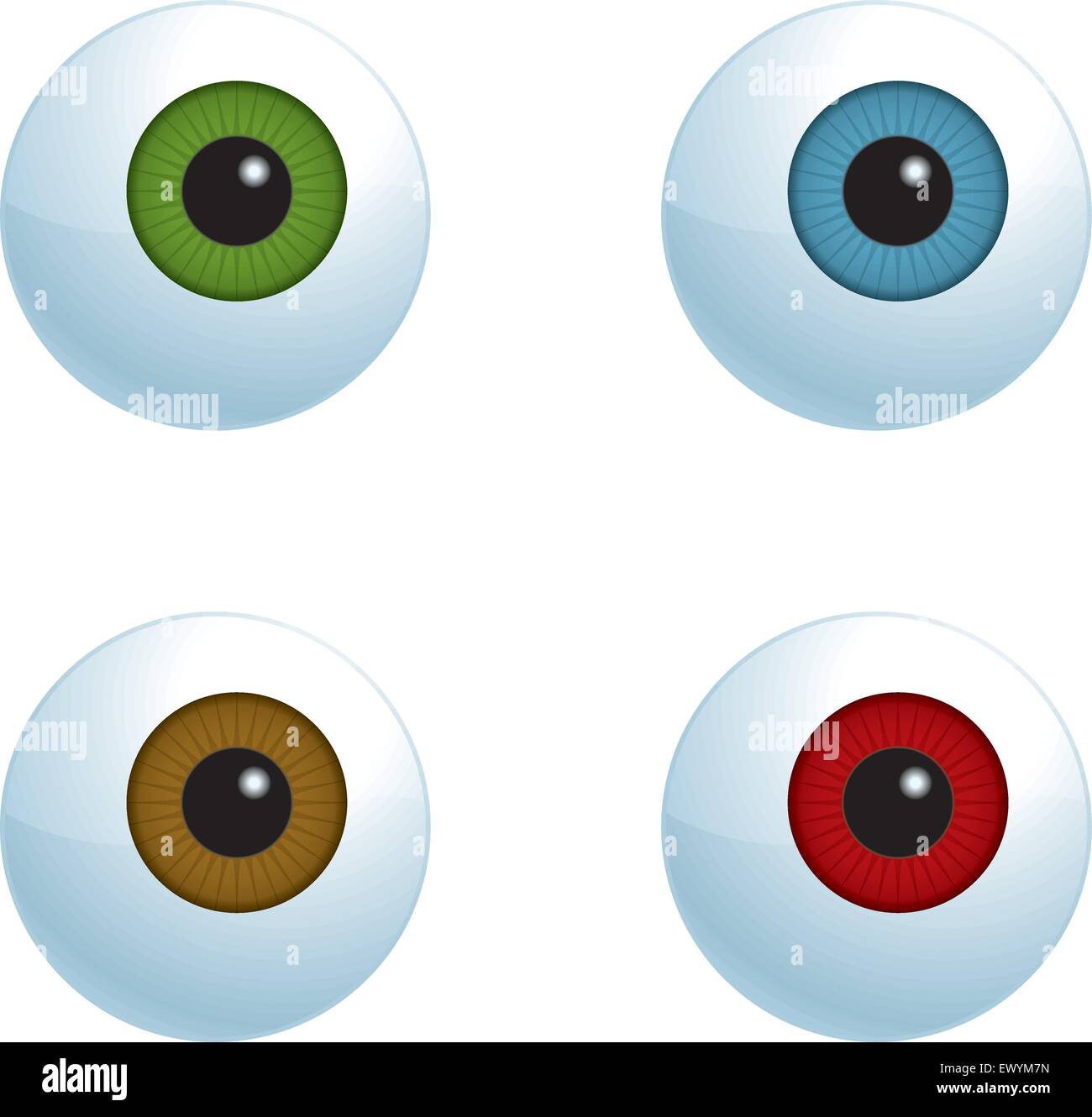 A variety of different colored eyeball illustrations Stock Vector Image ...