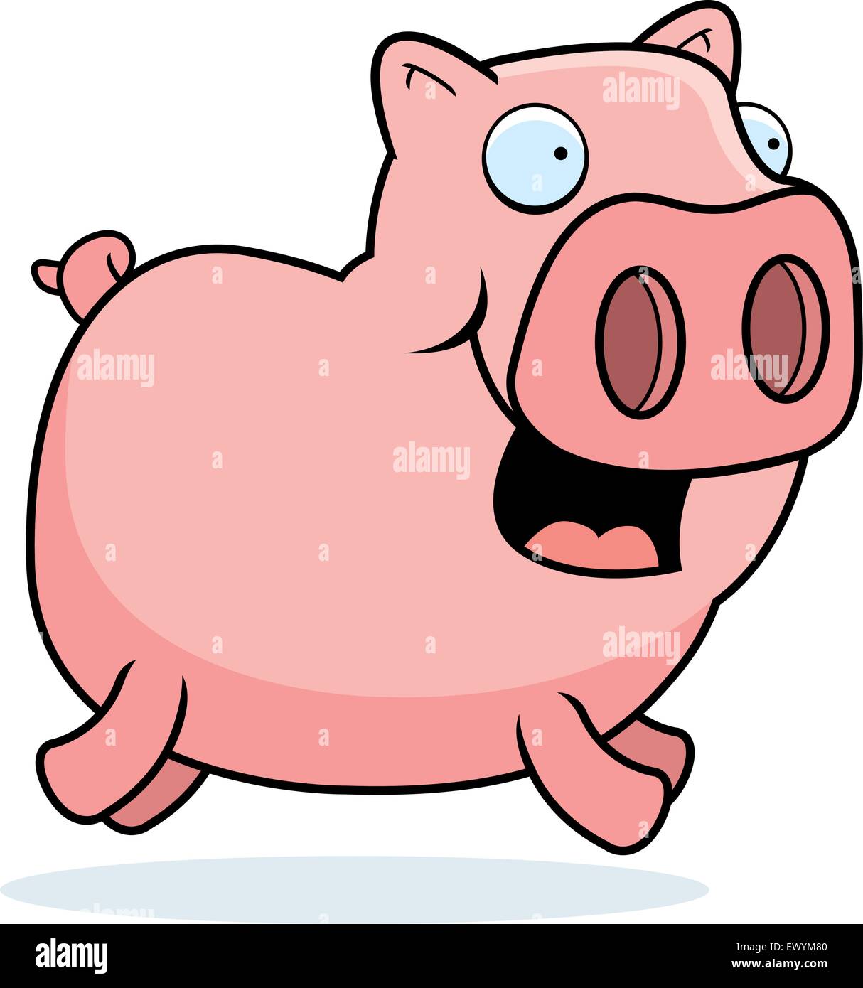 A happy cartoon pig running and smiling Stock Vector Image & Art - Alamy