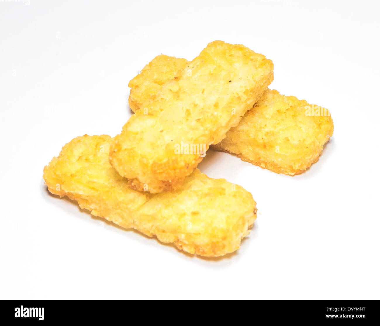 Hash brown pattie on white background Stock Photo - Alamy