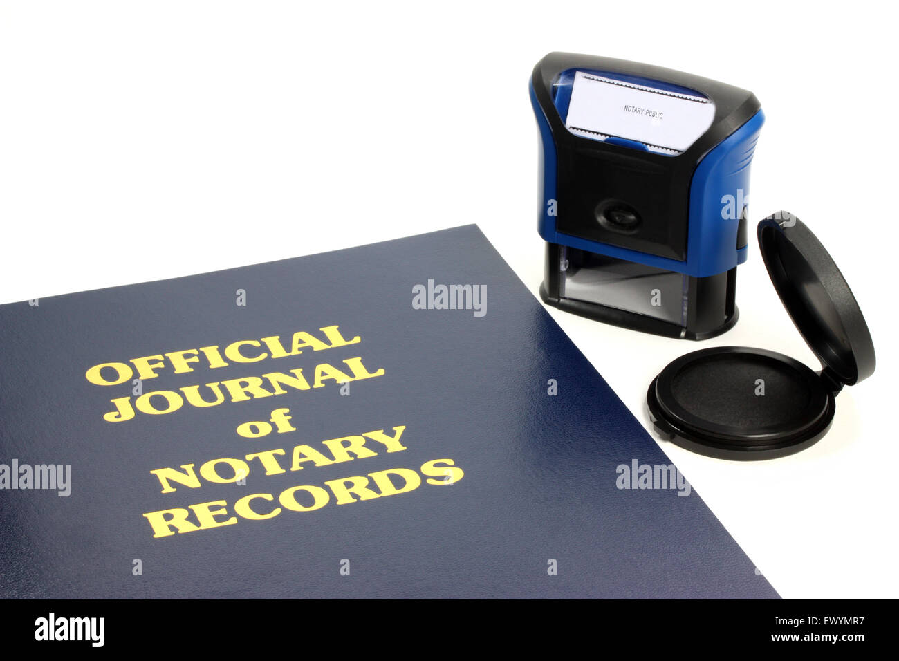 Official notary journal and stamp Stock Photo - Alamy
