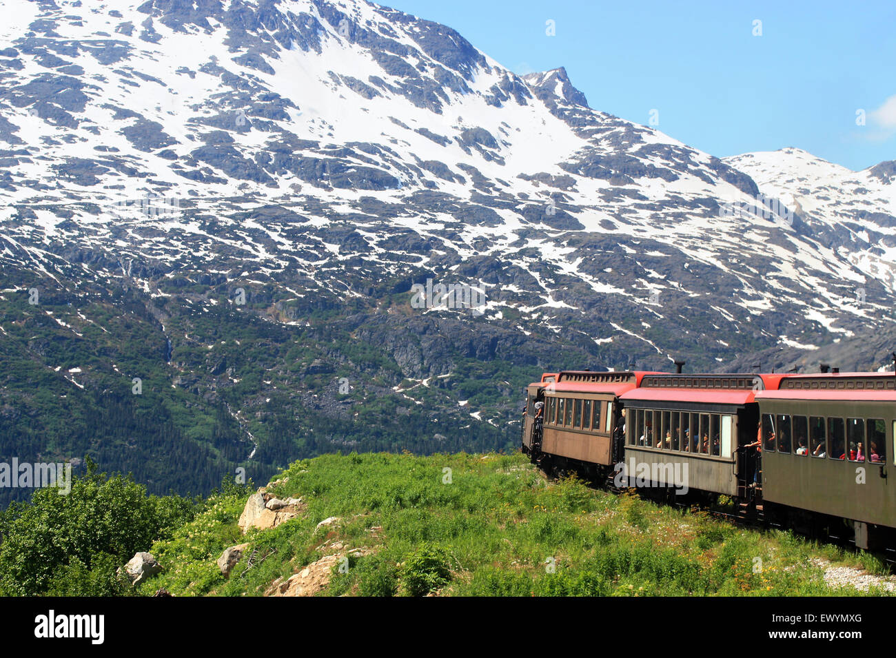 Old train traveling near cliff Stock Photo - Alamy