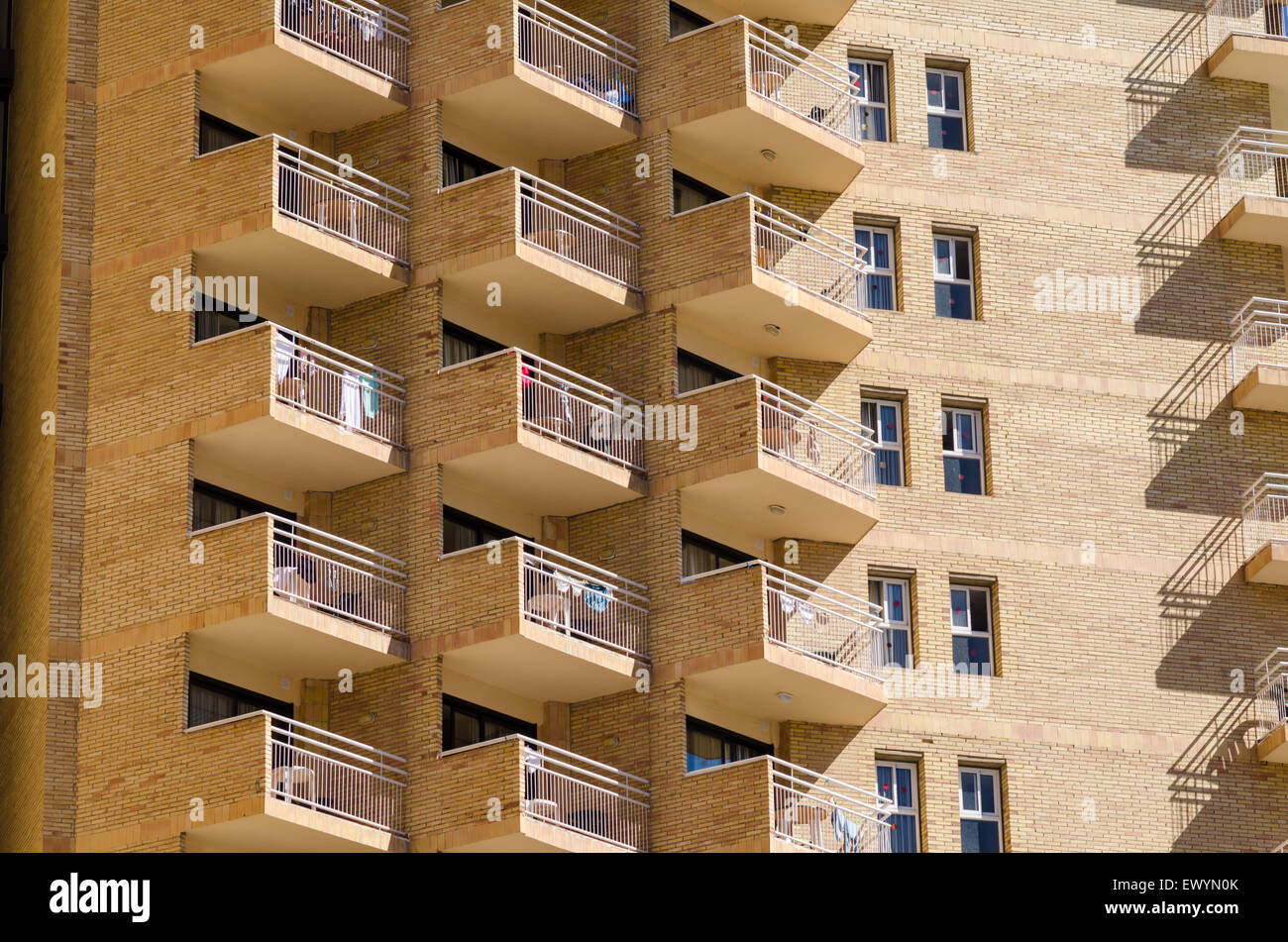 Full frame take of balconies on a high rise building Stock Photo - Alamy