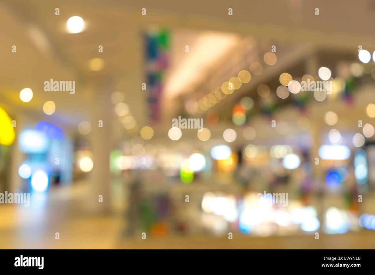 Supermarket store blur background with bokeh Stock Photo - Alamy