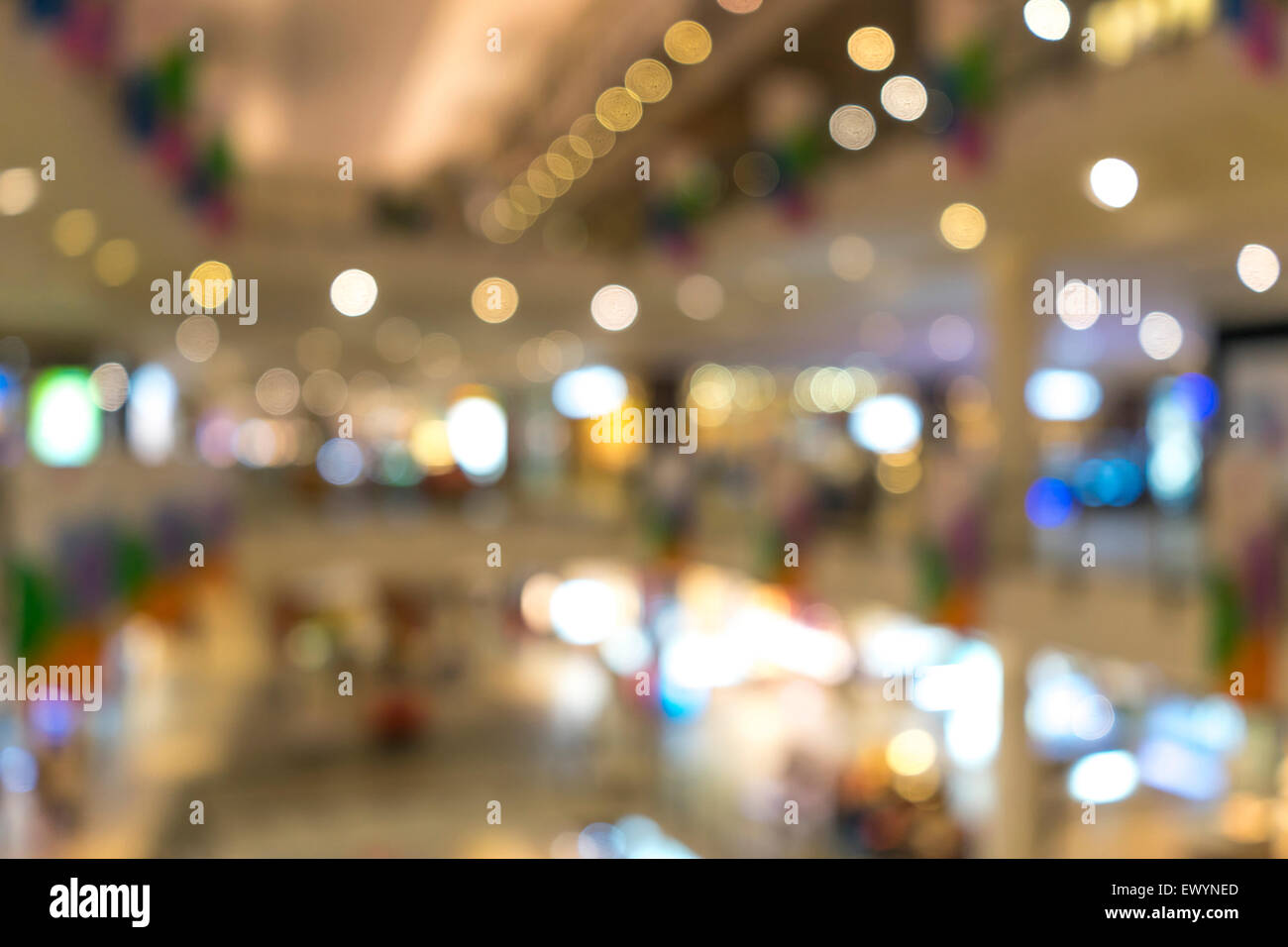 Supermarket store blur background with bokeh Stock Photo - Alamy