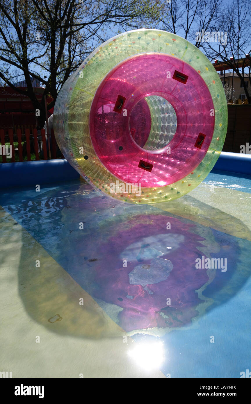 Walking Ball Transparent Plastic Fun Zorbing at Fun Fair Stock Photo ...