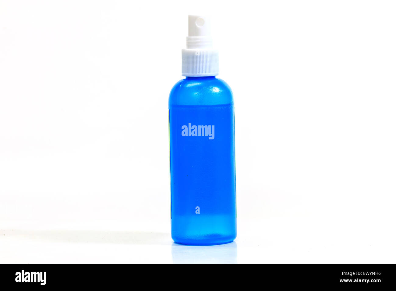 Blue plastic spray bottle isolated on white background Stock Photo - Alamy