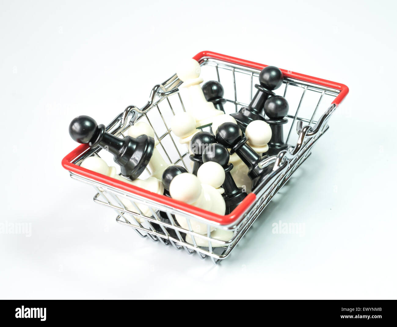 Pawn chess inside basket Stock Photo - Alamy