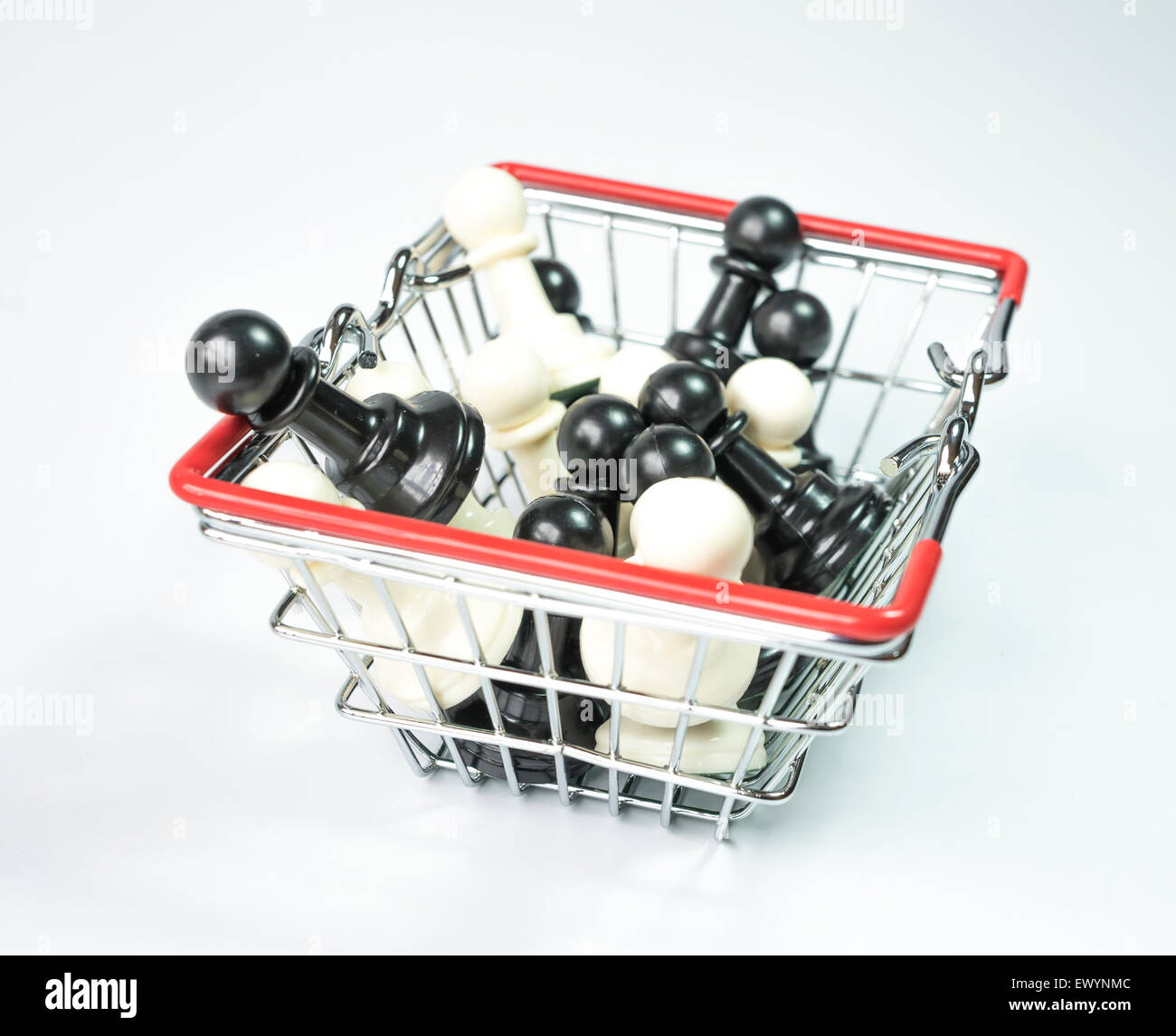 Pawn chess inside basket Stock Photo - Alamy
