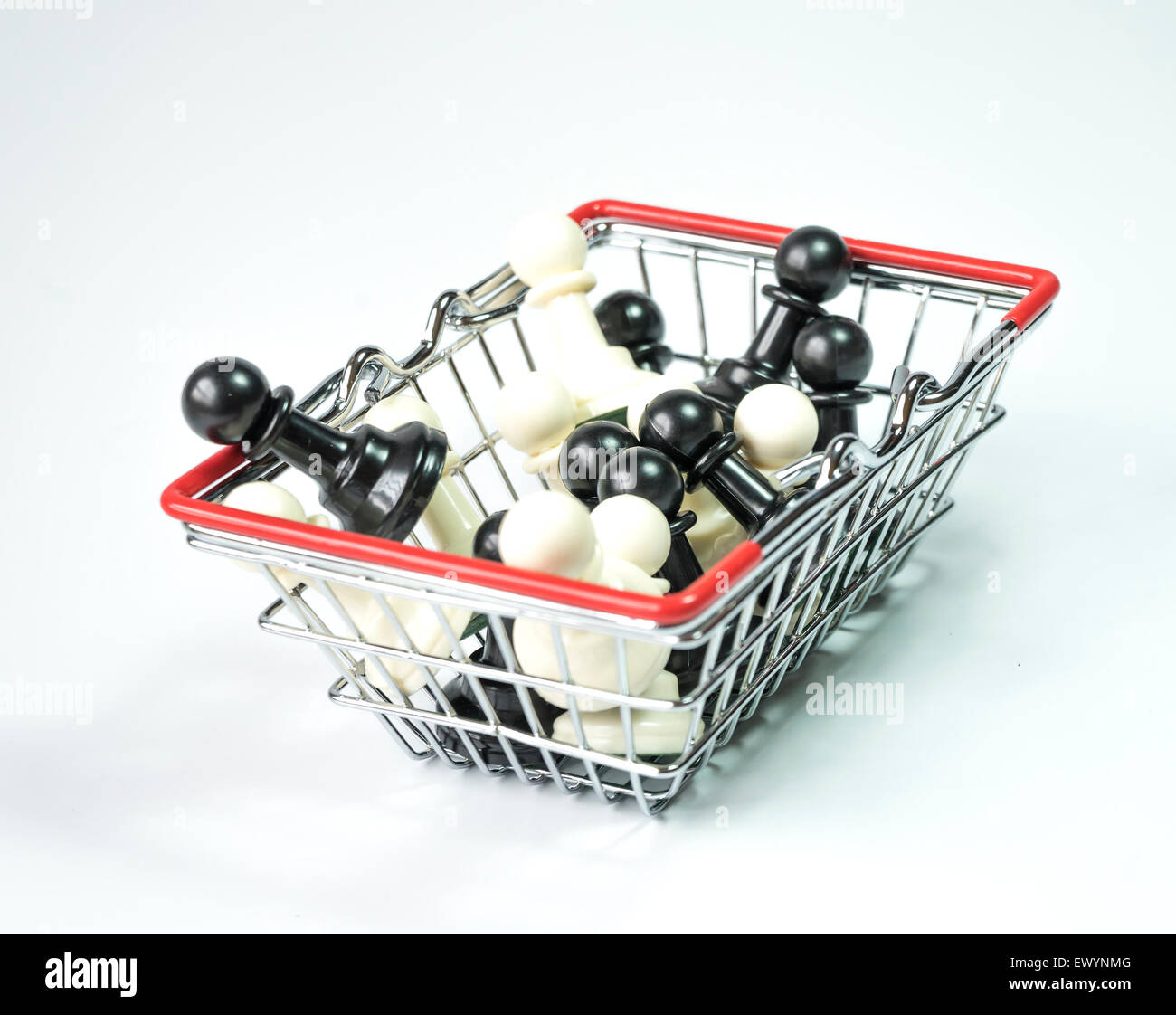 Pawn chess inside basket Stock Photo - Alamy