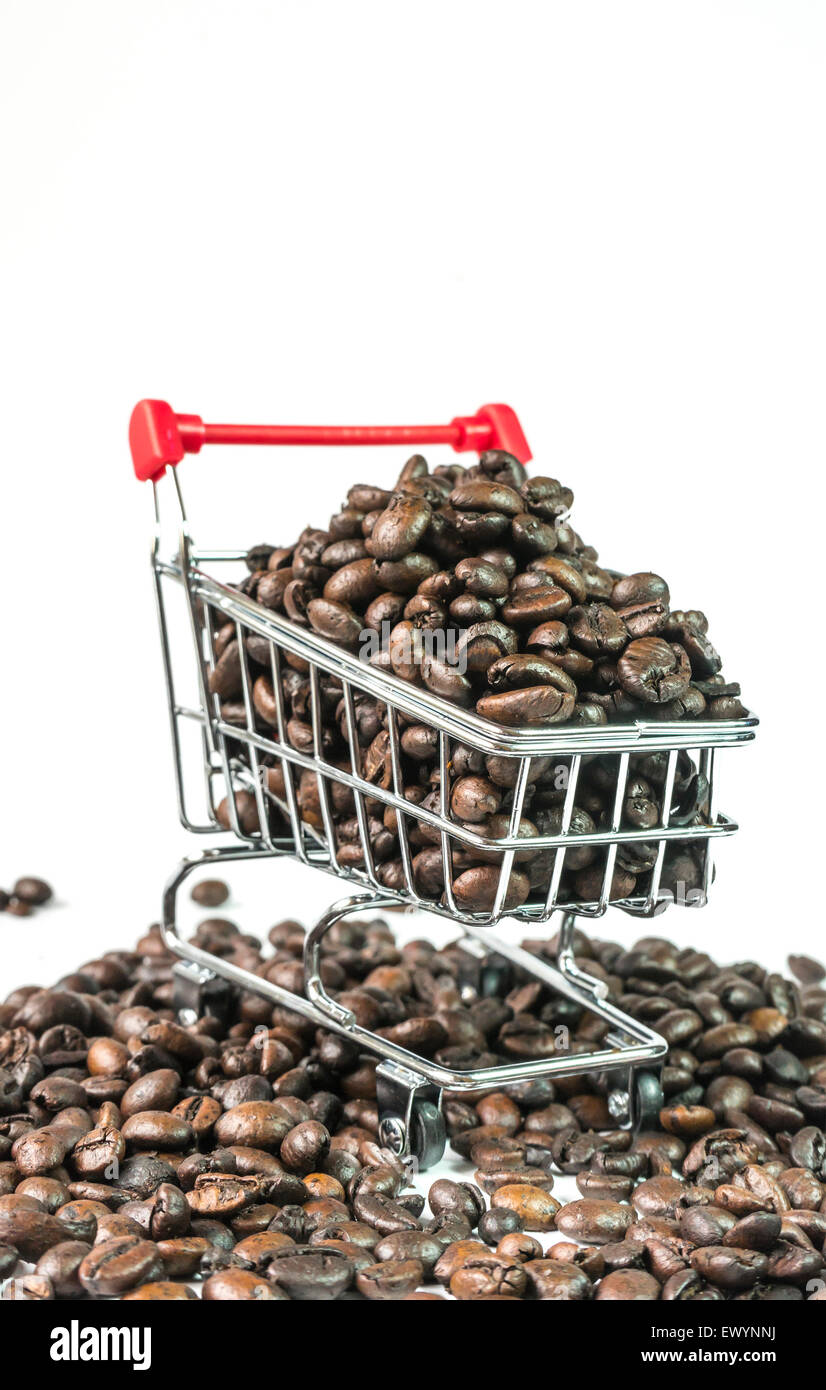 Coffee beans inside trolley Stock Photo - Alamy