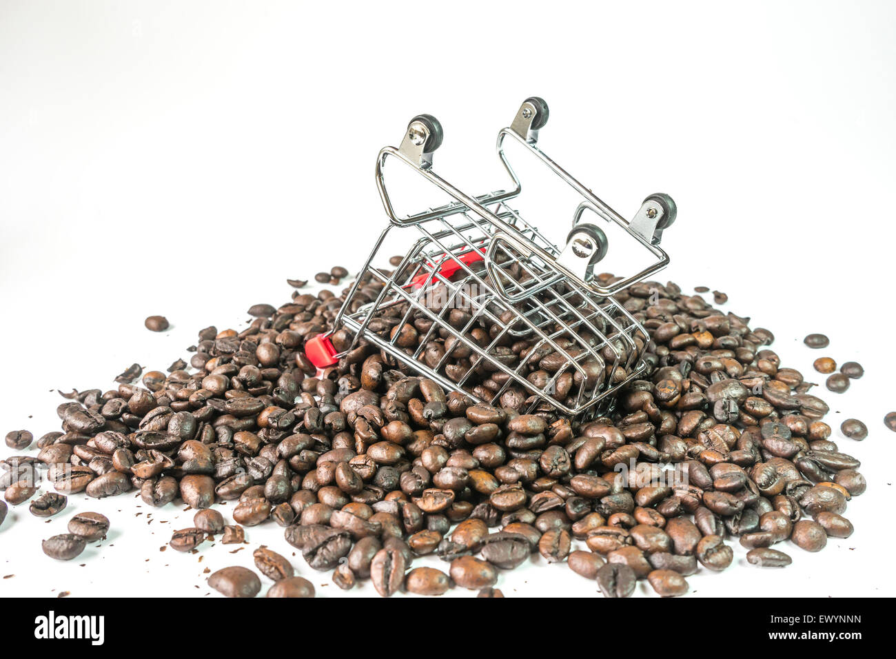 Coffee beans and trolley Stock Photo - Alamy