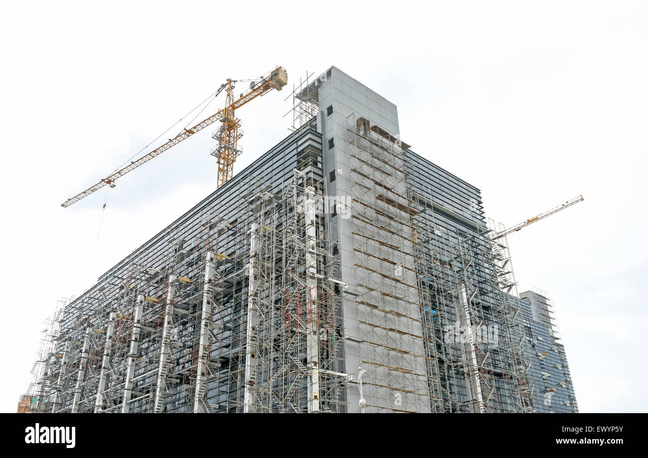 Glass building under construction Stock Photo - Alamy