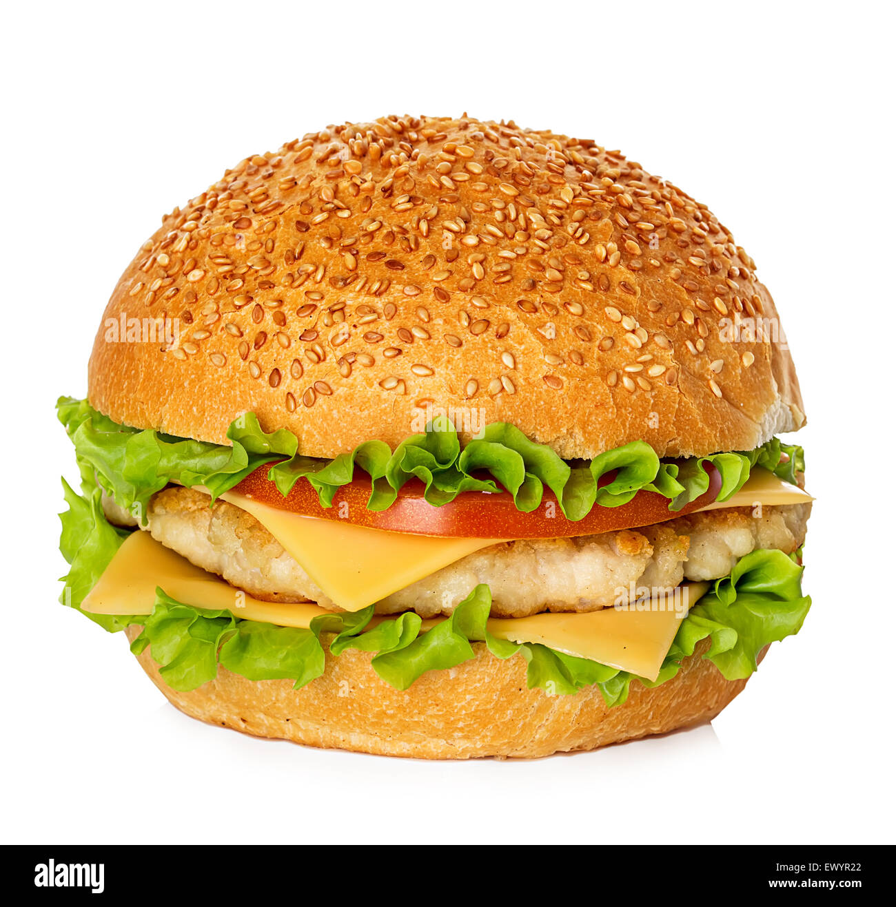 Cheeseburger isolated on white background Stock Photo - Alamy