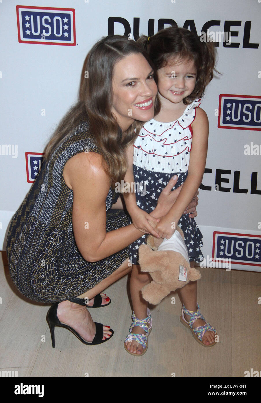 New York, New York, USA. 2nd July, 2015. Actress HILARY SWANK poses ...