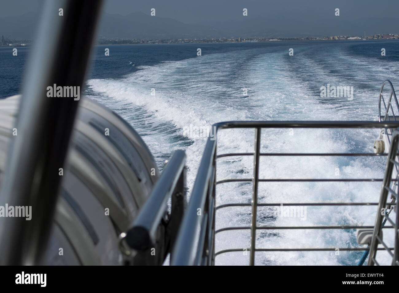 Wake Of A Boat Stock Photo - Alamy