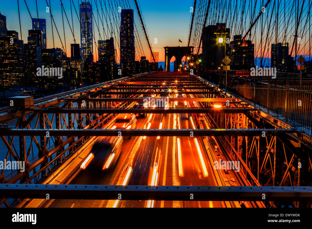 Bright lights of New York City at night Stock Photo - Alamy