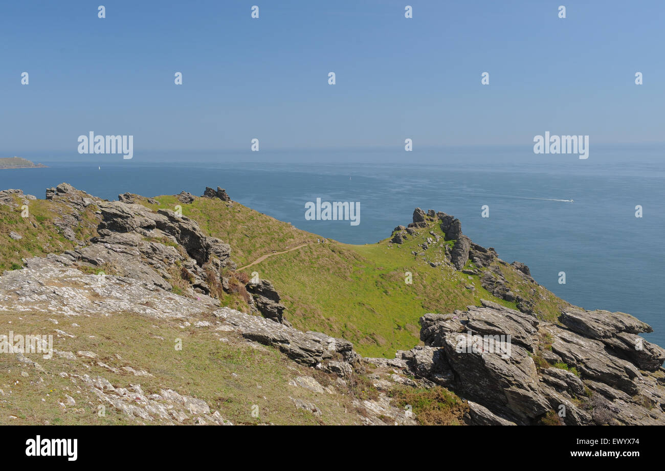 South West Coastal Path on the Coast of South Devon, England, UK Stock ...