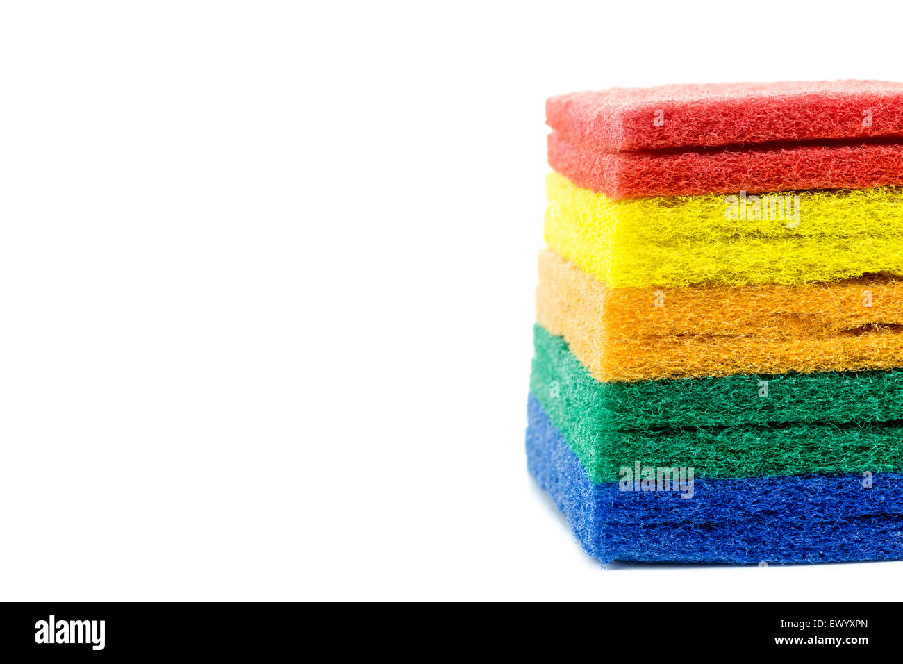 colorful sponge on white background (Isolated Stock Photo - Alamy