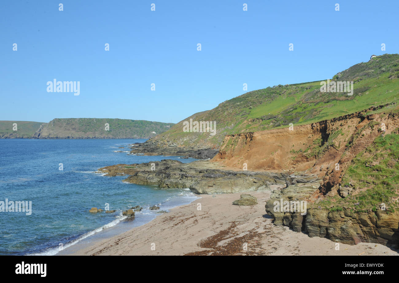 South West Coastal Path on the Coast of South Devon, England, UK Stock ...