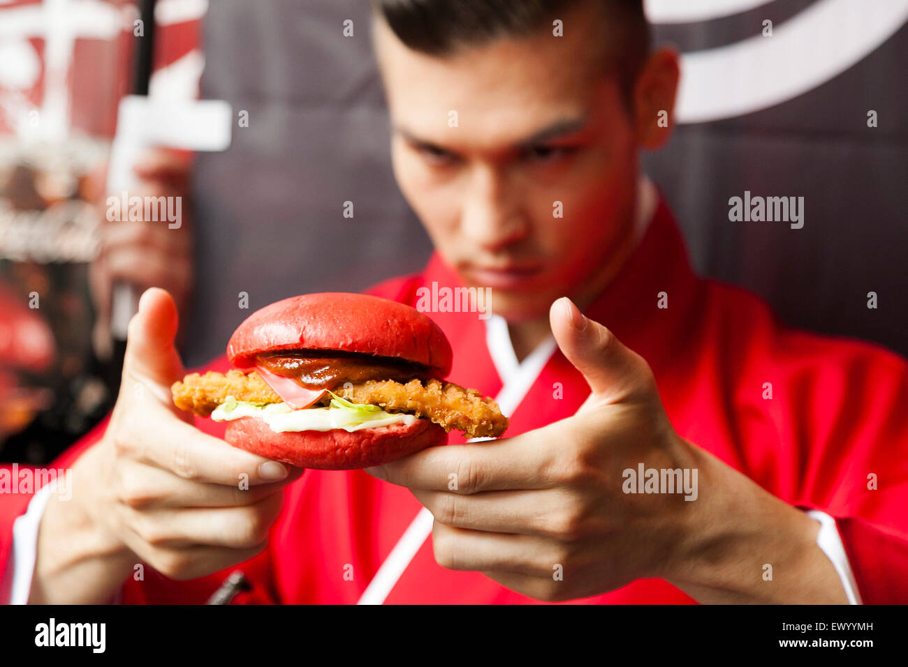 Tokyo, Japan. 3rd July, 2015. Burger King's red burger ''AKA SAMURAI ...