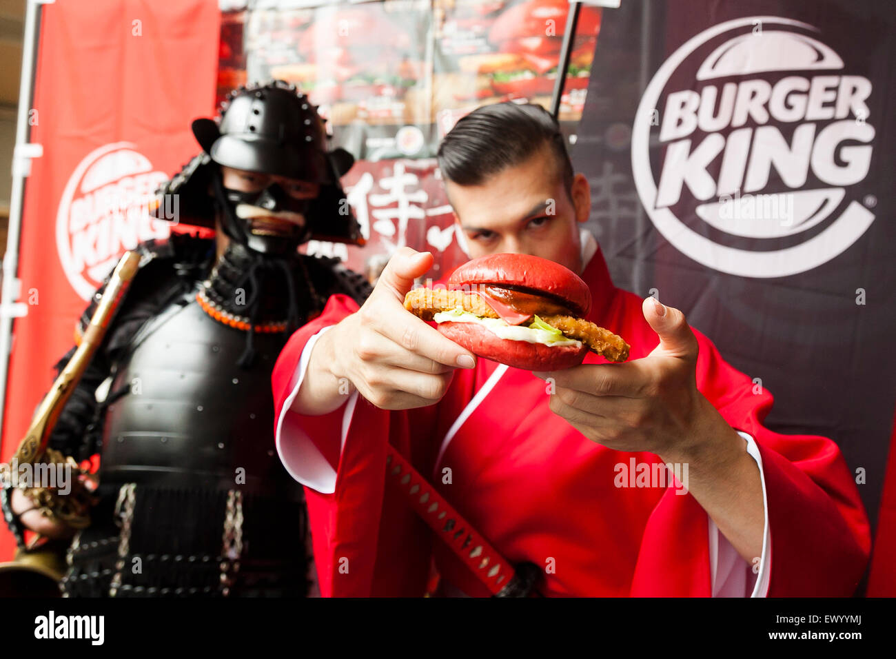 Tokyo, Japan. 3rd July, 2015. Burger King's red burger ''AKA SAMURAI ...