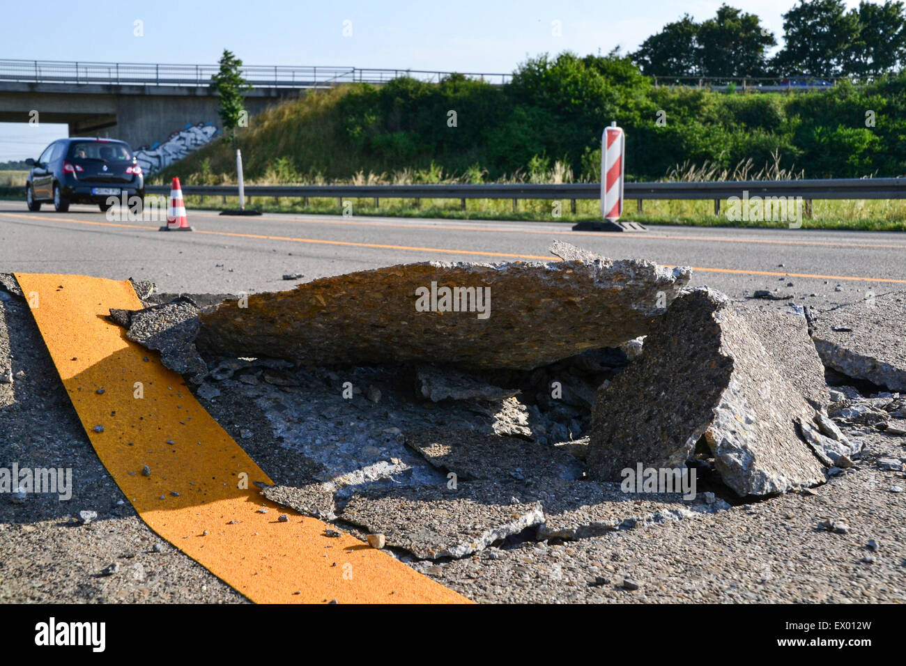 A photograph made available on 03 July 2015 shows the German motorway ...