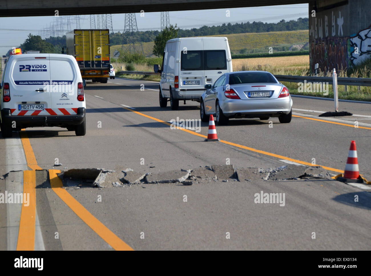 A photograph made available on 03 July 2015 shows the German motorway ...