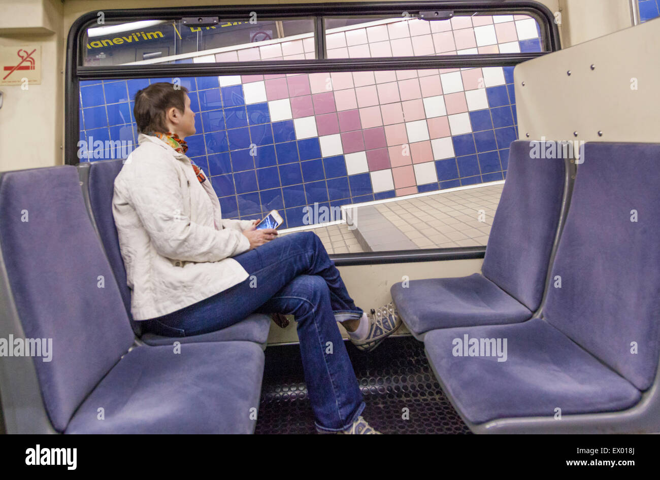The Carmelit is an underground funicular railway in Haifa, Israel Stock ...