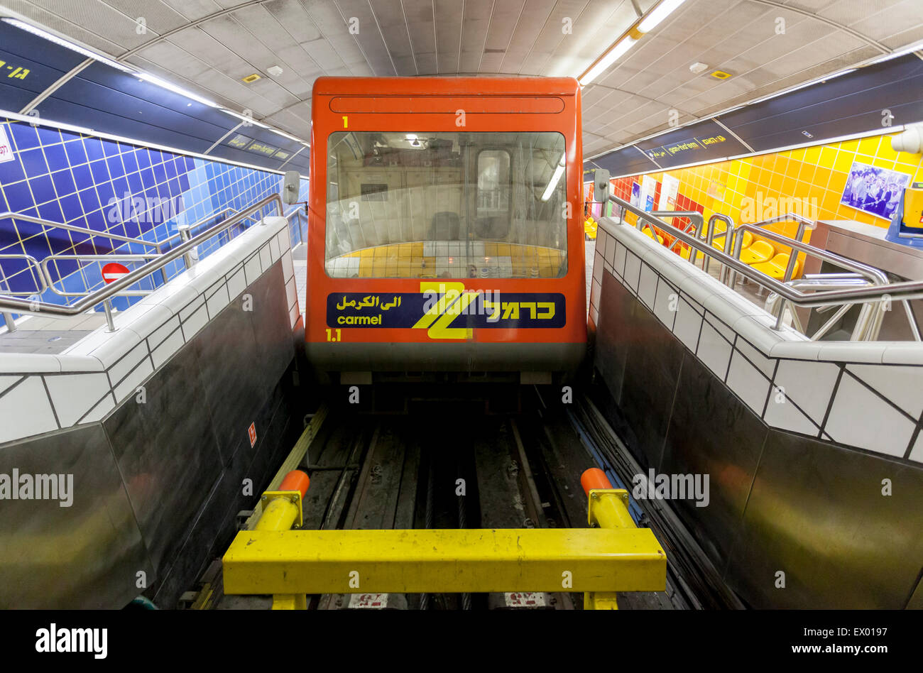 The Carmelit is an underground funicular railway in Haifa, Israel Stock ...