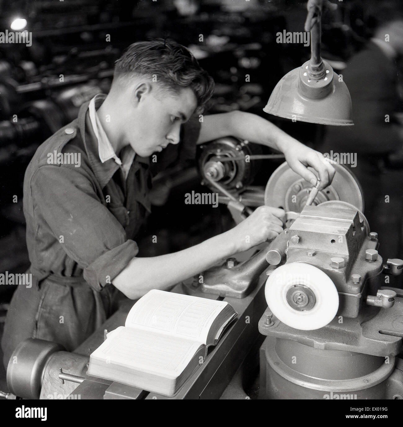 Historical 1950s young engineering apprentice hi-res stock photography ...