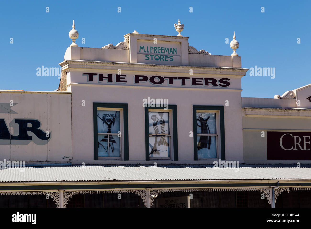 Facade of historic buildings and shops, Ford Street, Beechworth ...