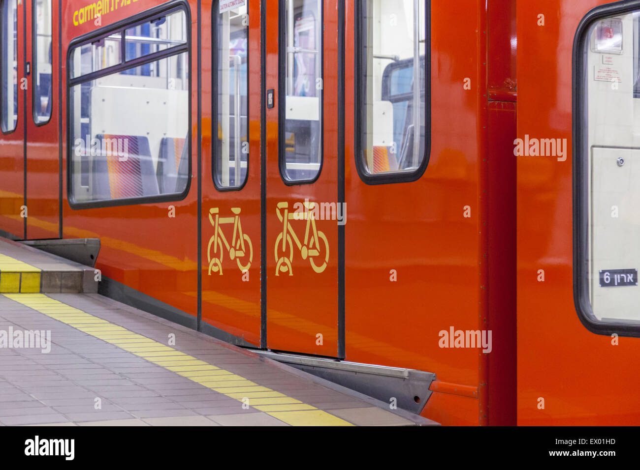 The Carmelit is an underground funicular railway in Haifa, Israel Stock ...