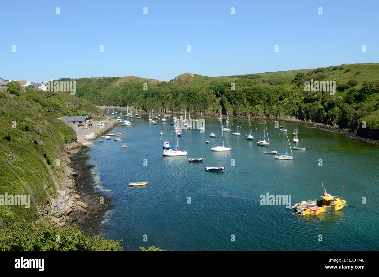 Solva harbour St Brides Bay Pembrokeshire Coast national park Wales ...