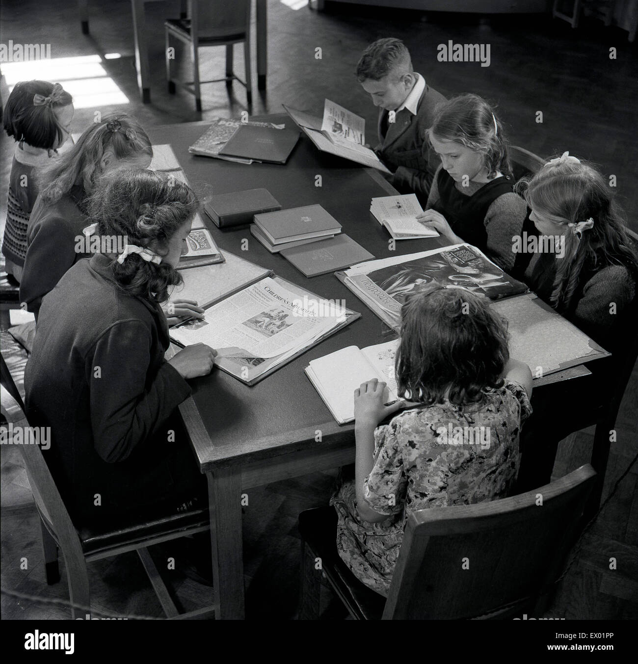 50s fifties inside indoors books publications reading education ...