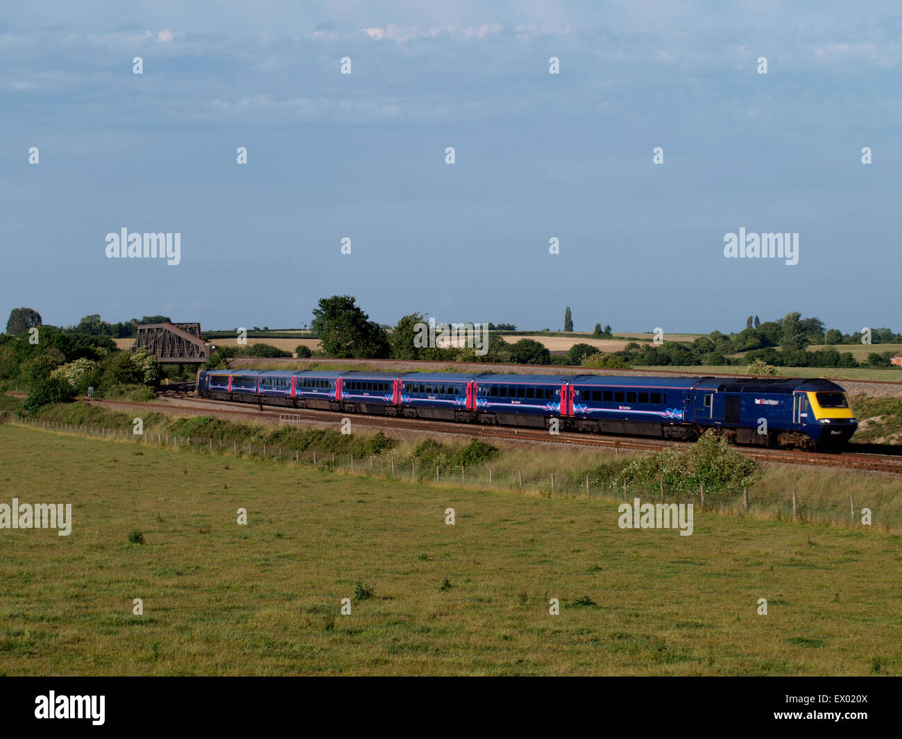 First Great Western train on the Somerset Levels, UK Stock Photo - Alamy