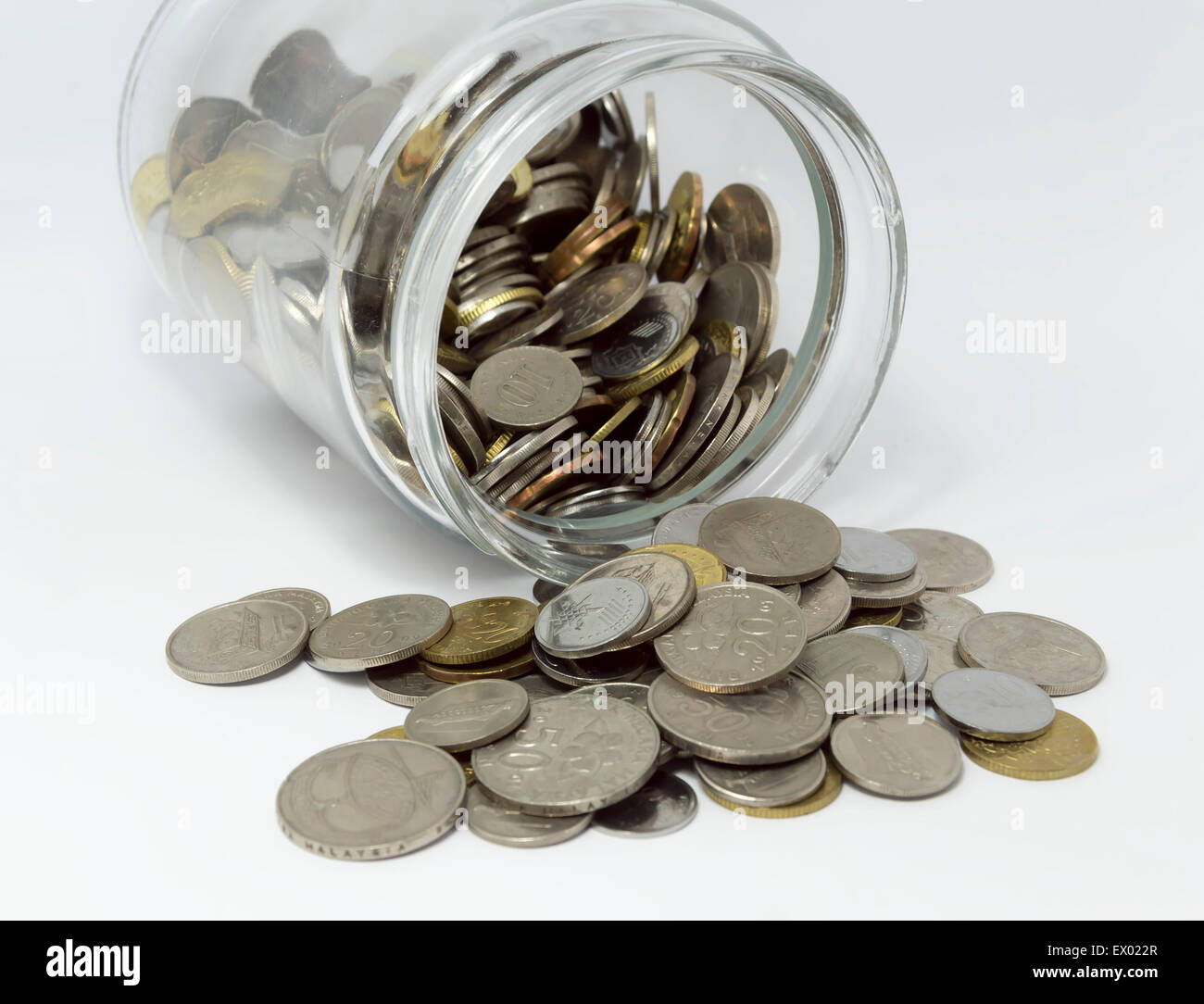 coins inside jar glass Stock Photo - Alamy