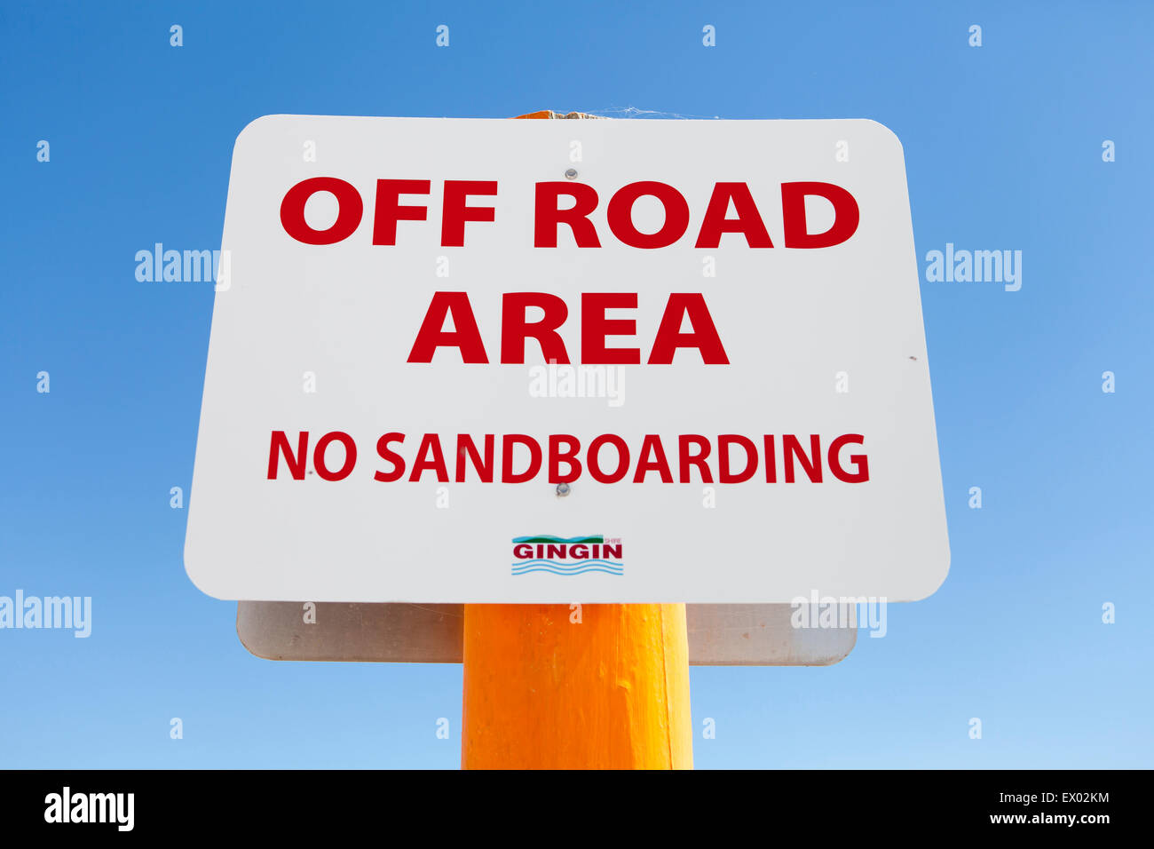 Off road vehicles only sign warning pedestrians and sand boarders to be ...