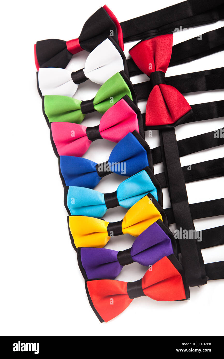 Collection set of colorful ribbon bows isolation on a white background ...