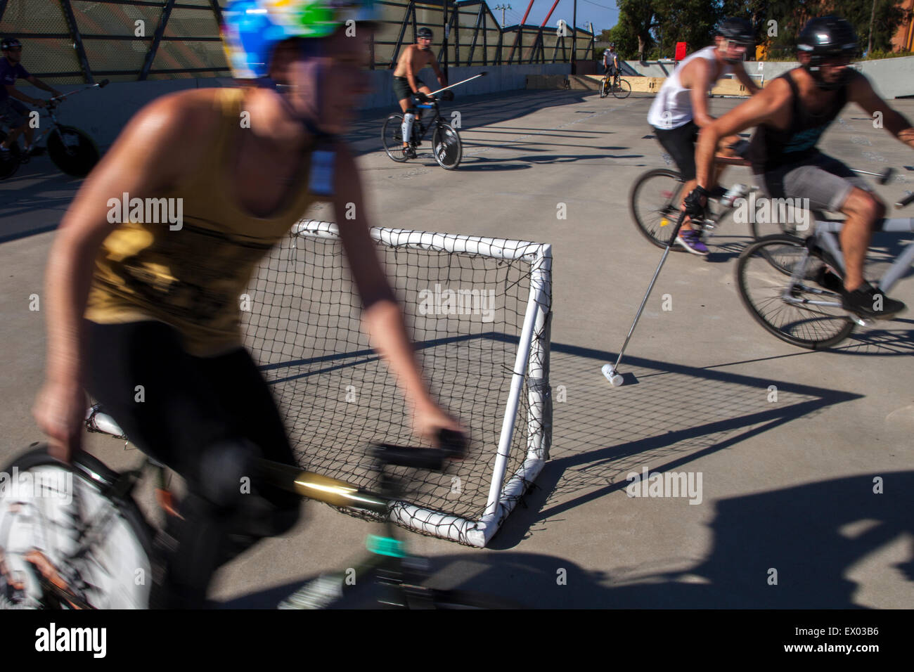 Bicycle polo match in action Stock Photo - Alamy
