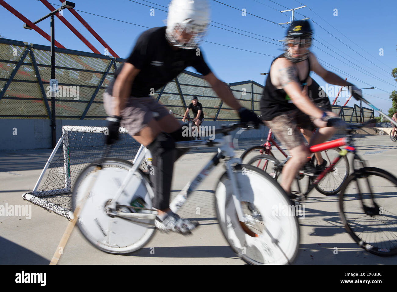 Bicycle polo match in action Stock Photo - Alamy