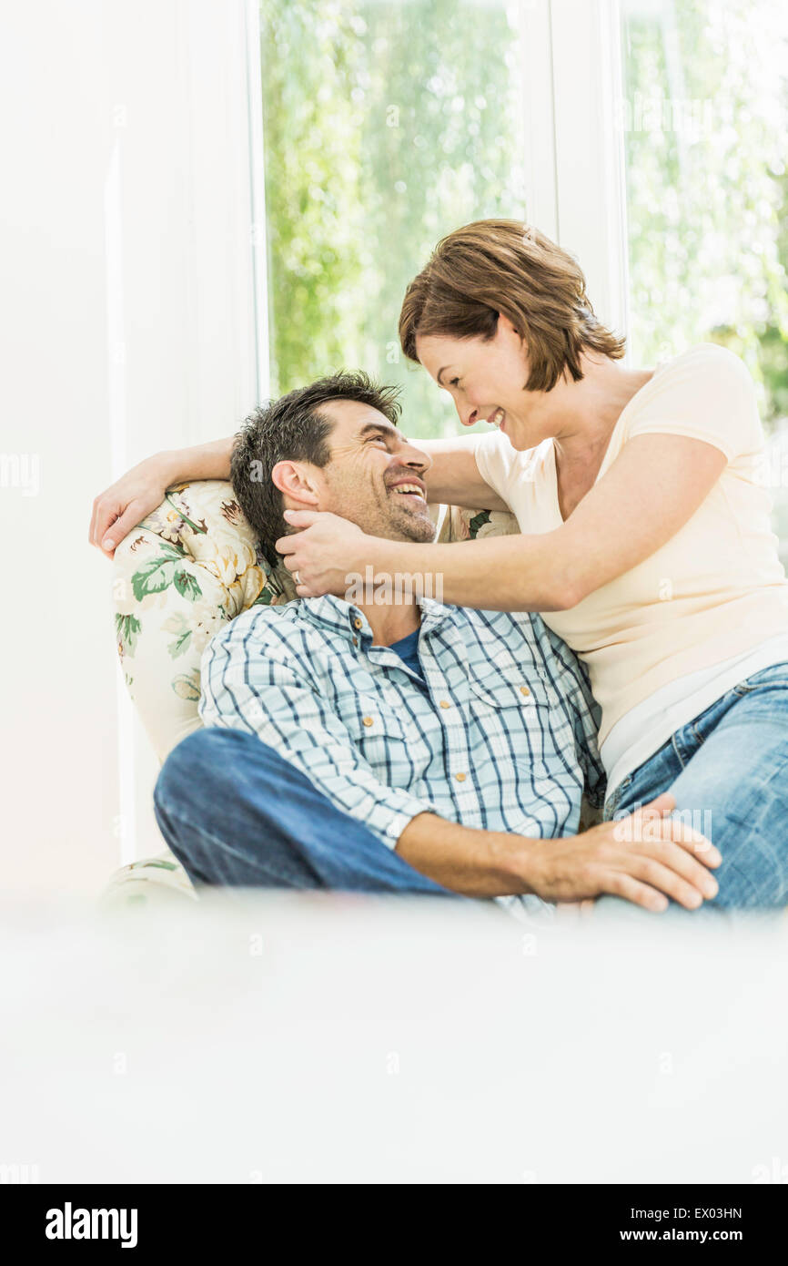 Mature romantic couple sitting on hi-res stock photography and images ...